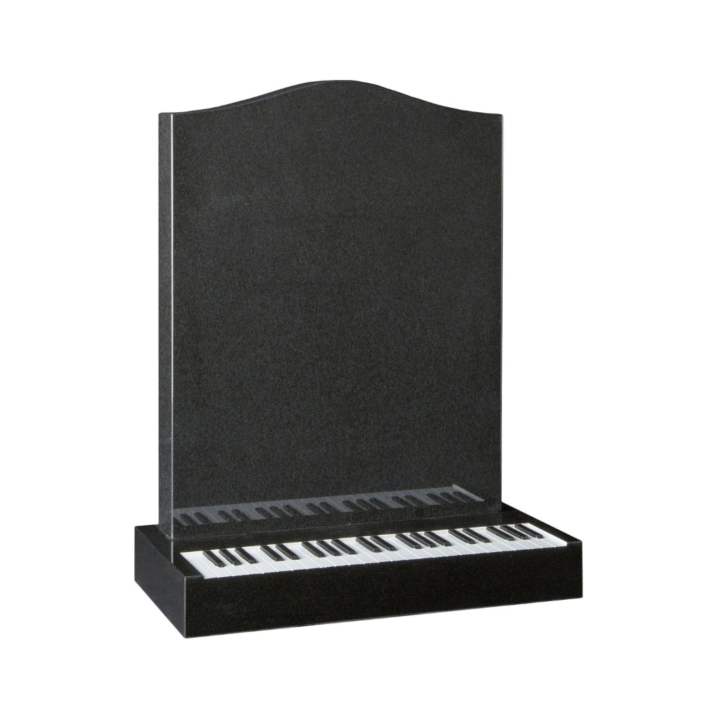 Ogee shaped memorial with piano key base – A. Clarke Memorials