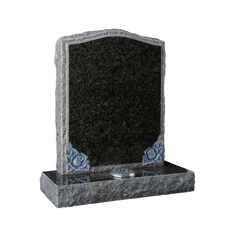 Oval Headstone With Carved Roses – A. Clarke Memorials