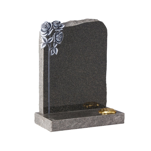 Rustic Headstone With Hand Carved Roses – A. Clarke Memorials