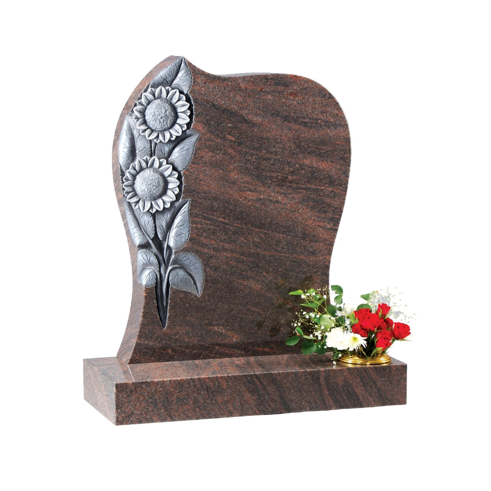 Headstone With Sunflower Design – A. Clarke Memorials