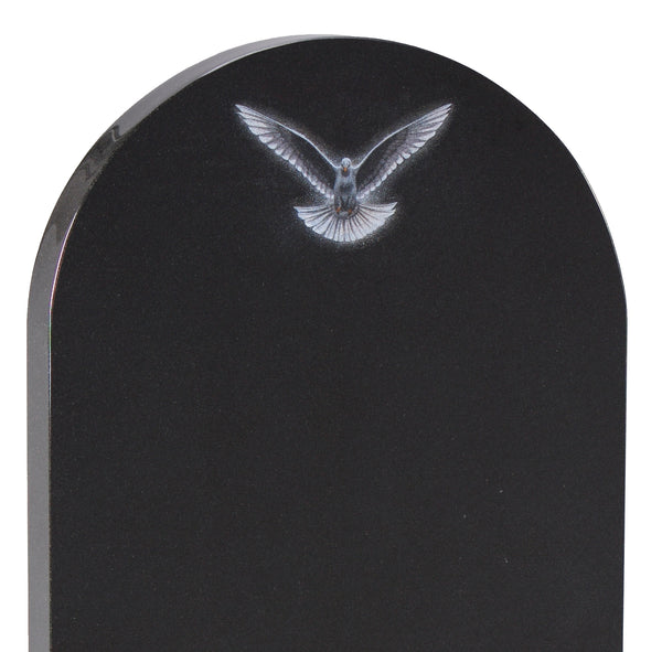 Round Top Headstone With Dove Design – A. Clarke Memorials