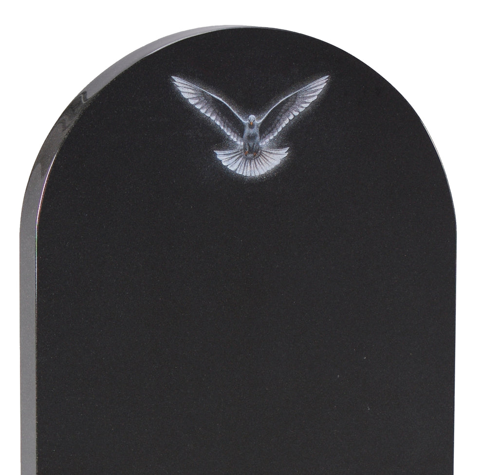 Round Top Headstone With Dove Design – A. Clarke Memorials